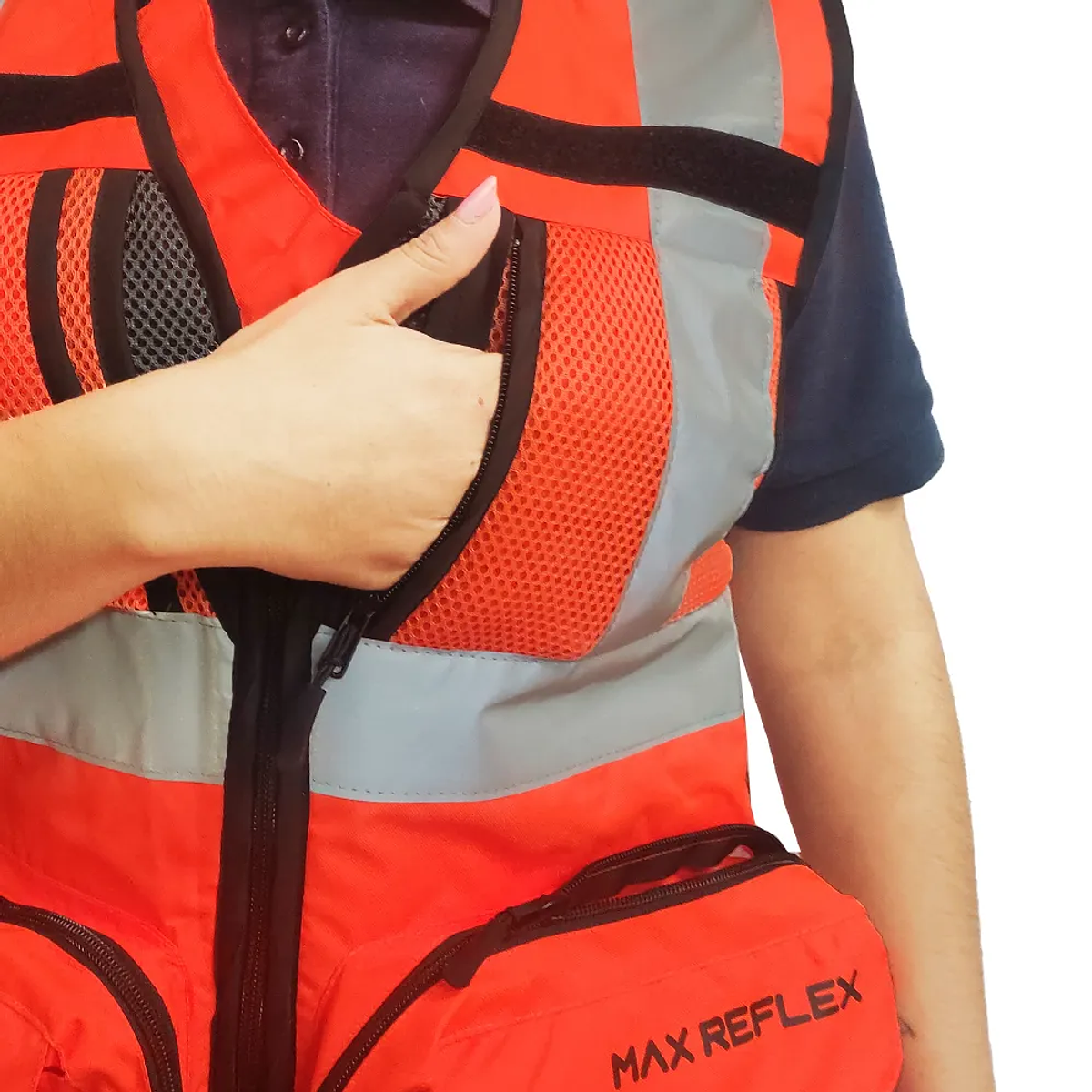 Chaleco Geólogo Mujer Ingeniero Max Reflex Salmón