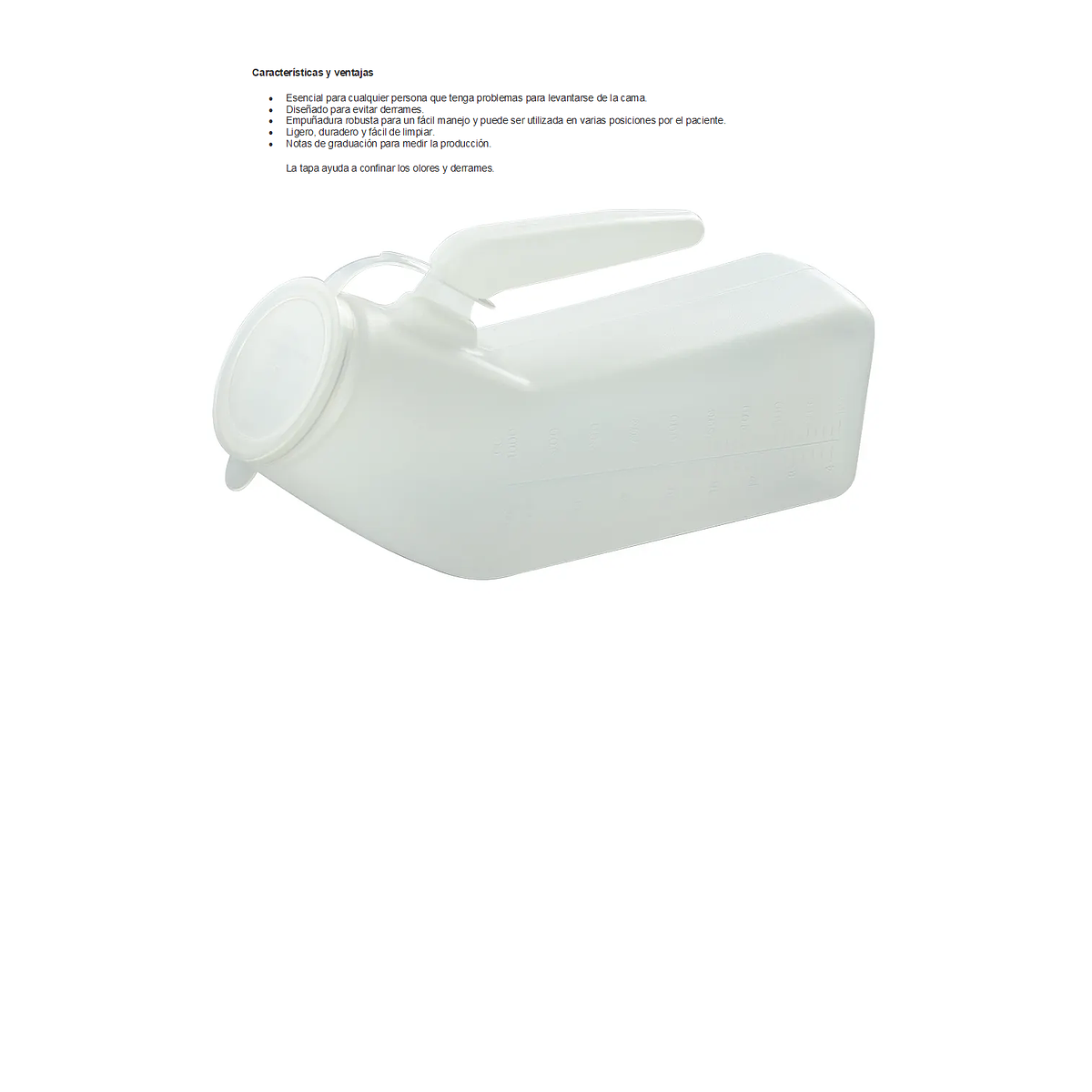 Pato Urinario Masculino, Con Tapa, 1 Litro - Orinal