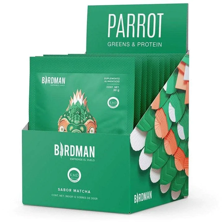 Birdman Proteina Parrot Multipack Matcha 360g (12 sobres)
