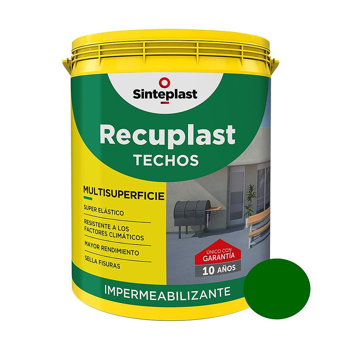 SINTEPLAST RECUPLAST TECHOS VERDE INGLES 20KG