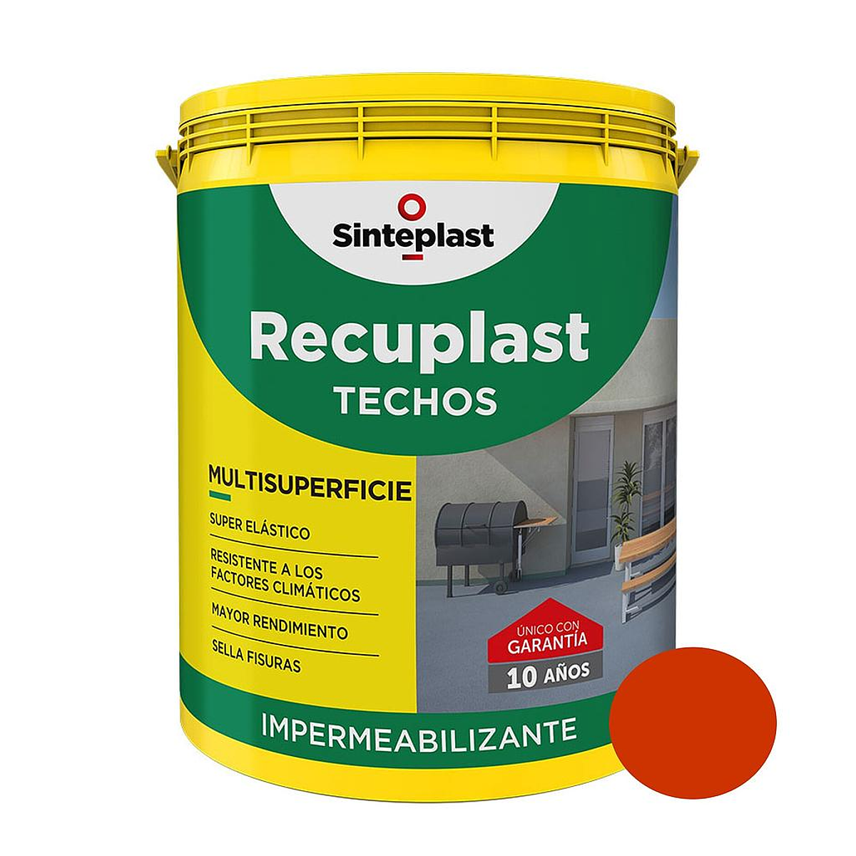 SINTEPLAST RECUPLAST TECHOS ROJO TEJA 12 KG
