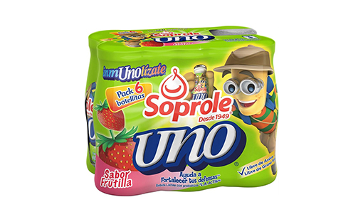 Uno al Dia Frutilla Pack 6 Unidades 80 Ml Soprole