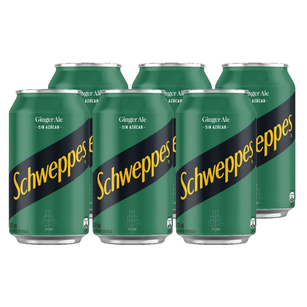 Lata Ginger Ale 350 CC X 6 un. Zero SCHWEPPES