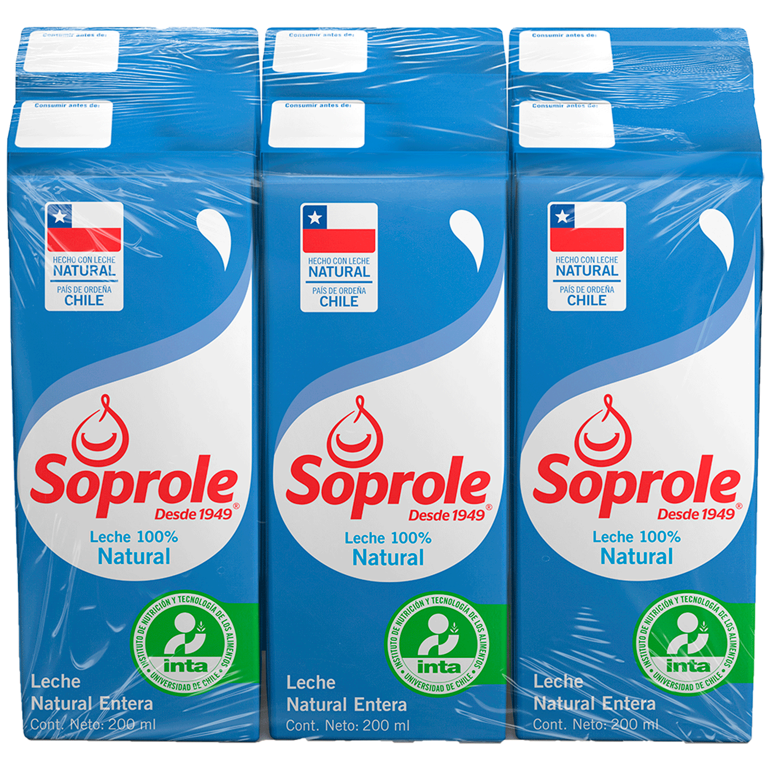 Leche Blanca Entera Tetra 6 X 200 Ml Soprole