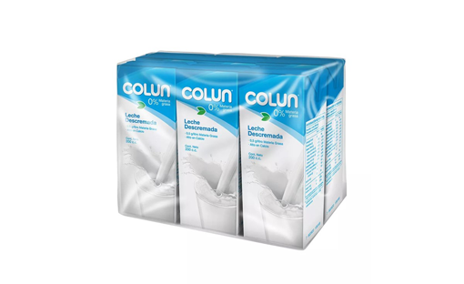 Leche Descremada Tetra 6 Unidades de 200 Ml Colun
