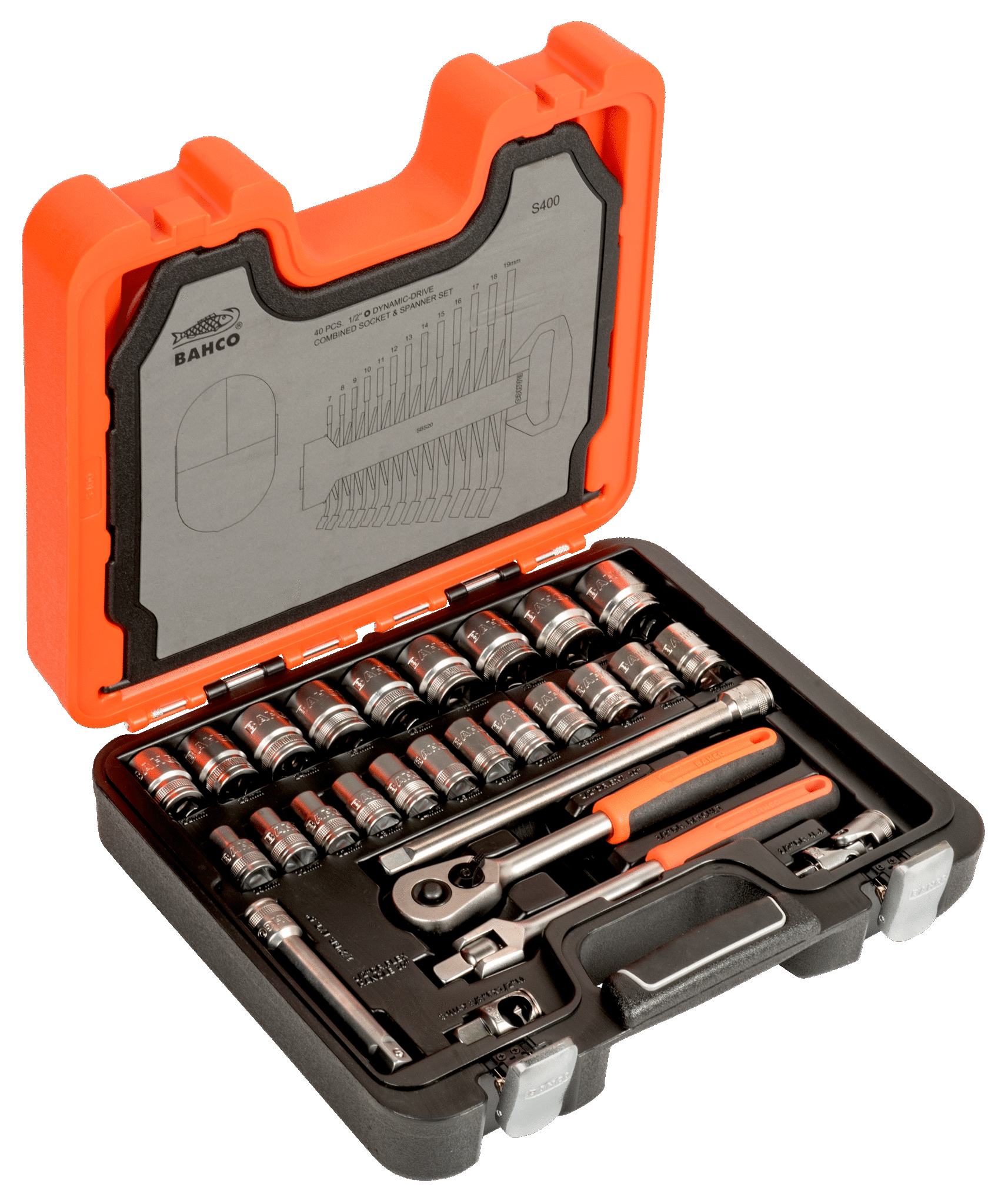 Juego de Dados y Llaves Combinadas Bahco 1/2”