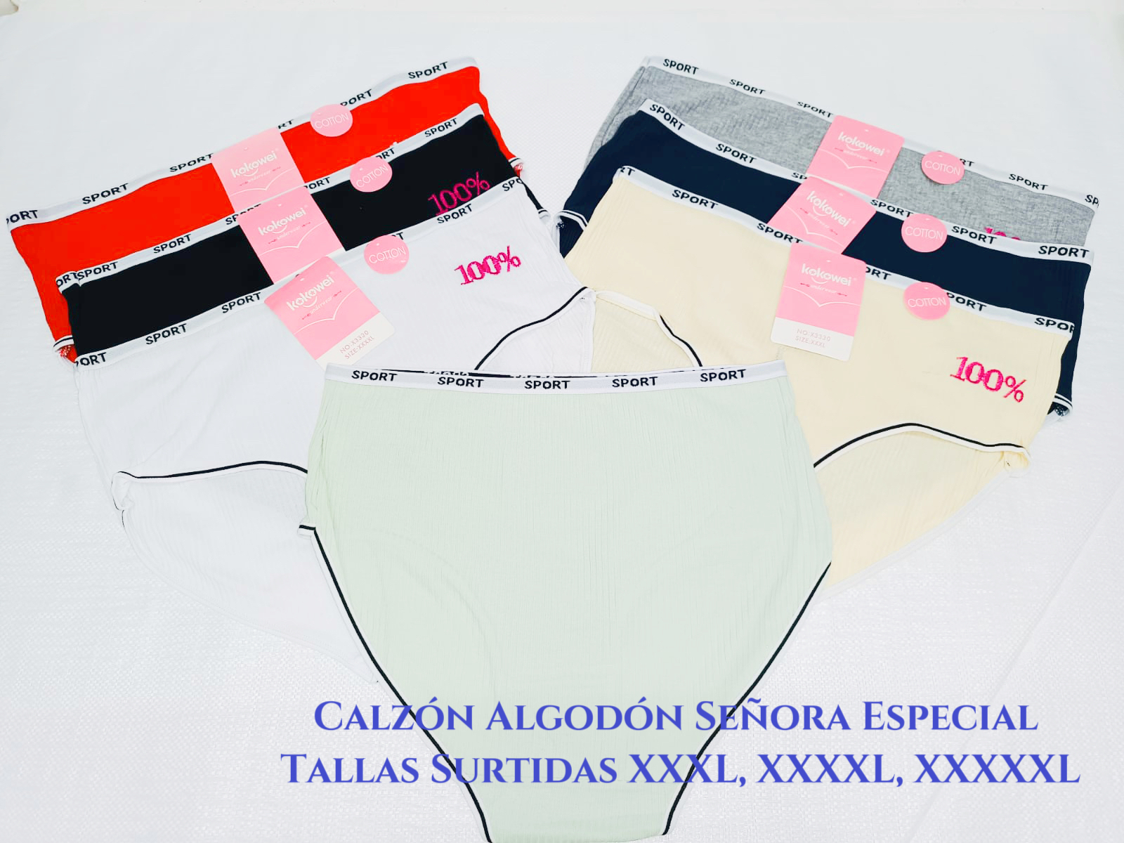 Calzón Algodón Señora Especial Tallas Surtidas XXXL XXXXL XX