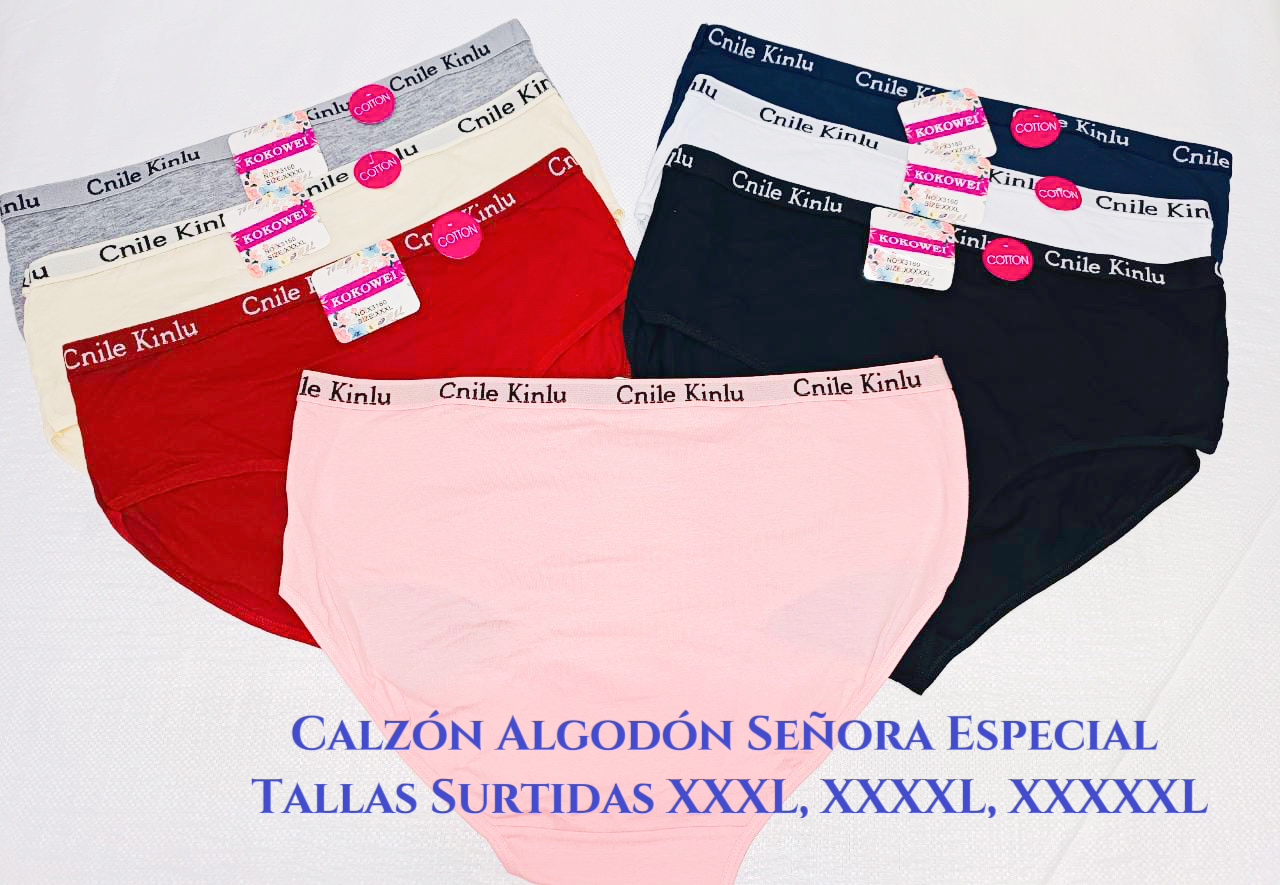 Calzón Algodón Señora Especial Tallas Surtidas XXXL XXXXL XX