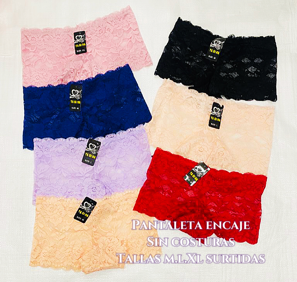 Pantaleta encaje sin costuras tallas y colores surtidas la d