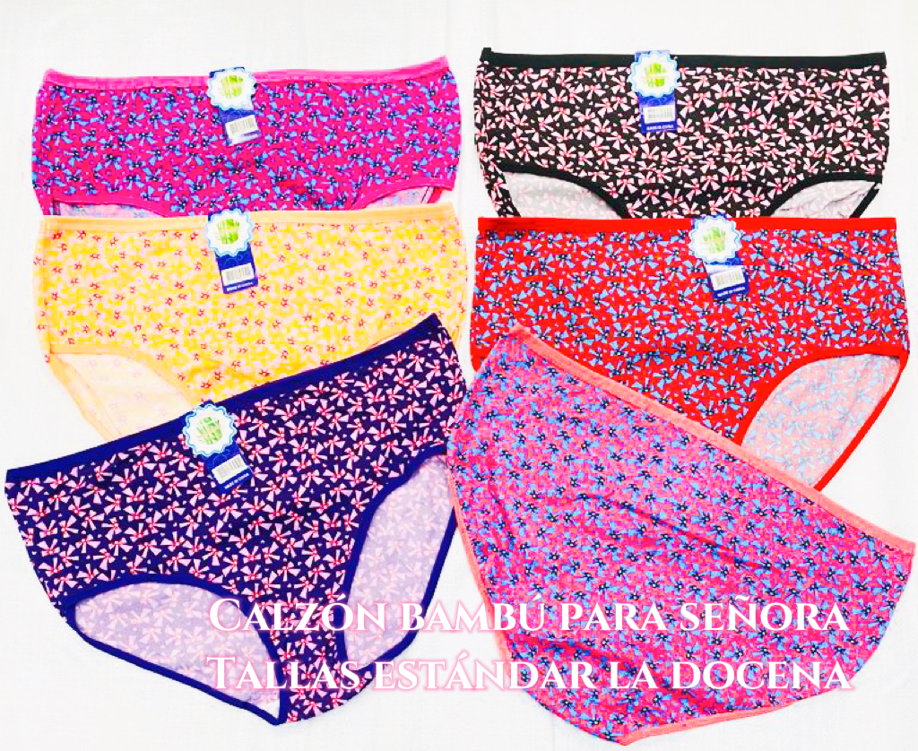 Calzón señora bambú tallas estándar la docena