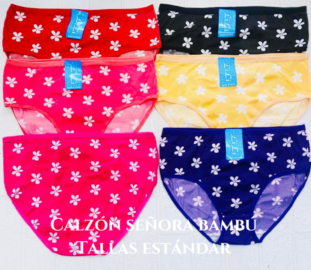 Calzón bambú señora tallas estándar y colores surtidas la do