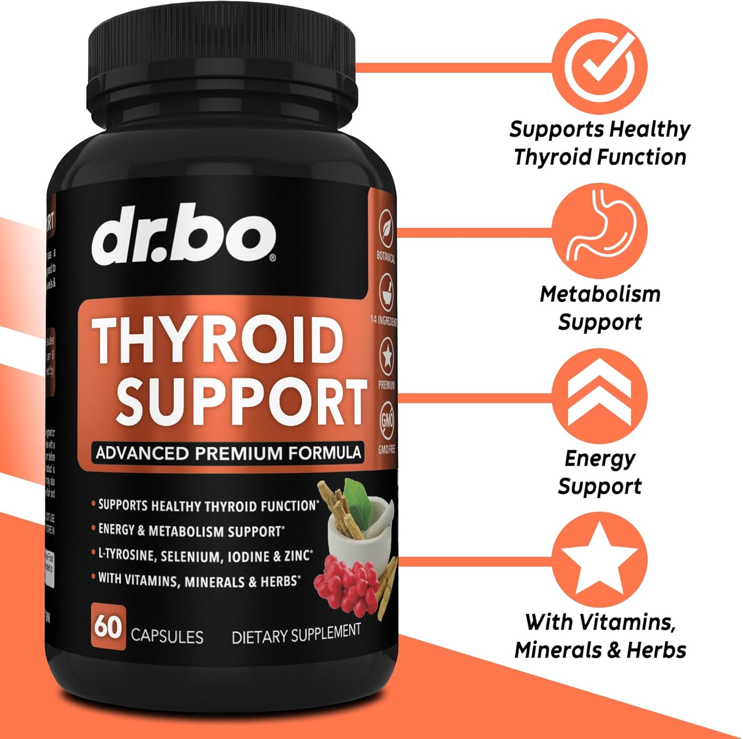 Thyroid support Dr Bo 60 cápsulas