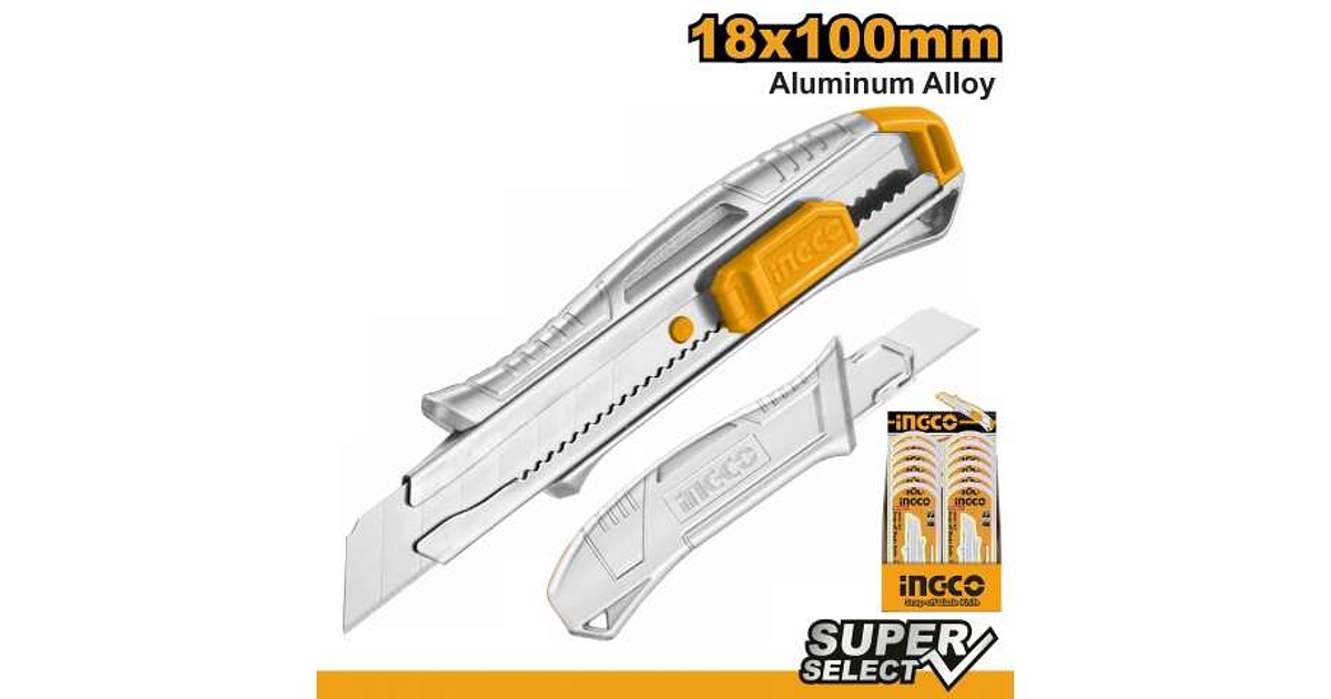 Corta Cartón Cartonero Exacto Cuchillo Ingco Aluminio