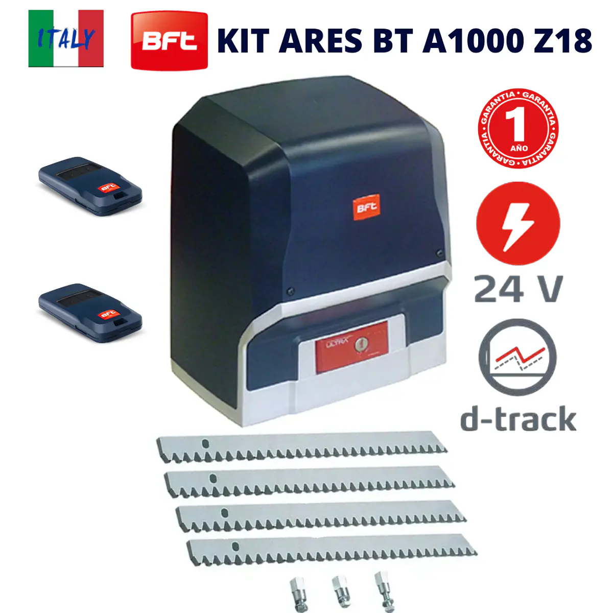 KIT MOTOREDUCTOR MARCA BFT MODELO ARES BT A1000 Z18