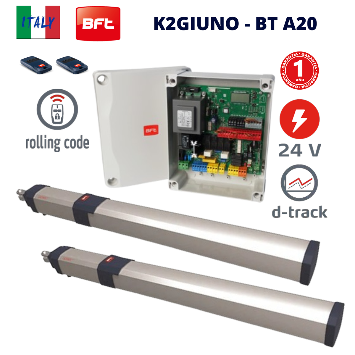 KIT DE 2 BRAZOS HIDRAULICOS MARCA BFT GIUNO ULTRA BT A20