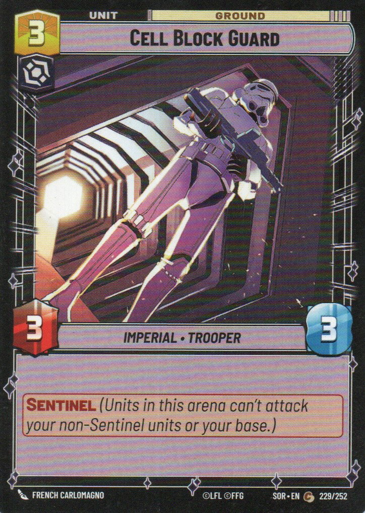 Cell Block Guard carta star wars SOR229 Commun