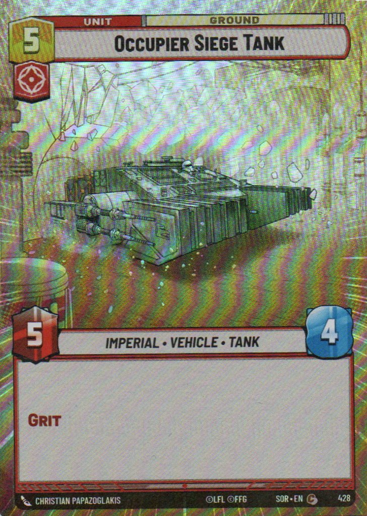 Occupier Siege Tank carta SWU SOR 428 Common Hyper Foil