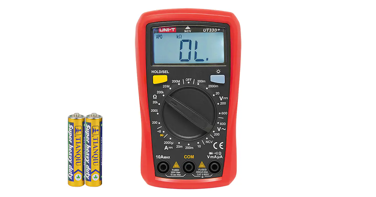 Digital Multimeter CAT II 600V (UT33D+) - UNI-T