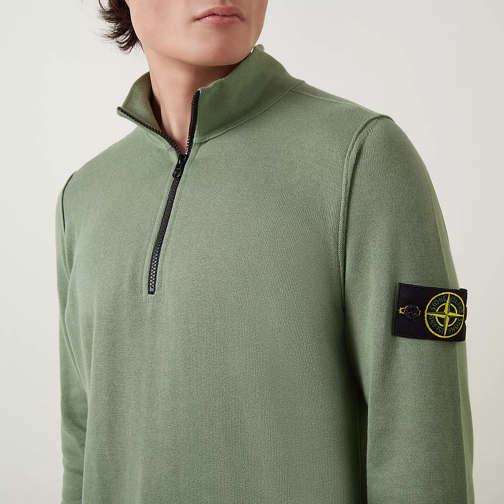 Logo Badge Half-Zip Sweater