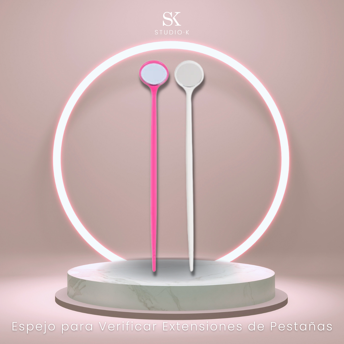 Espejo Verificador de Pestañas para Extensiones de Pestañas