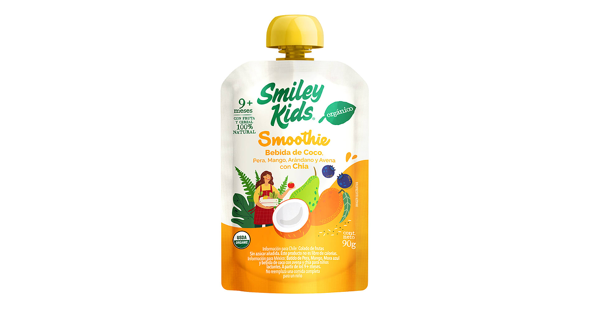 Smoothie Orgánico Pera Mango Arándano Avena Chia - 18 unds