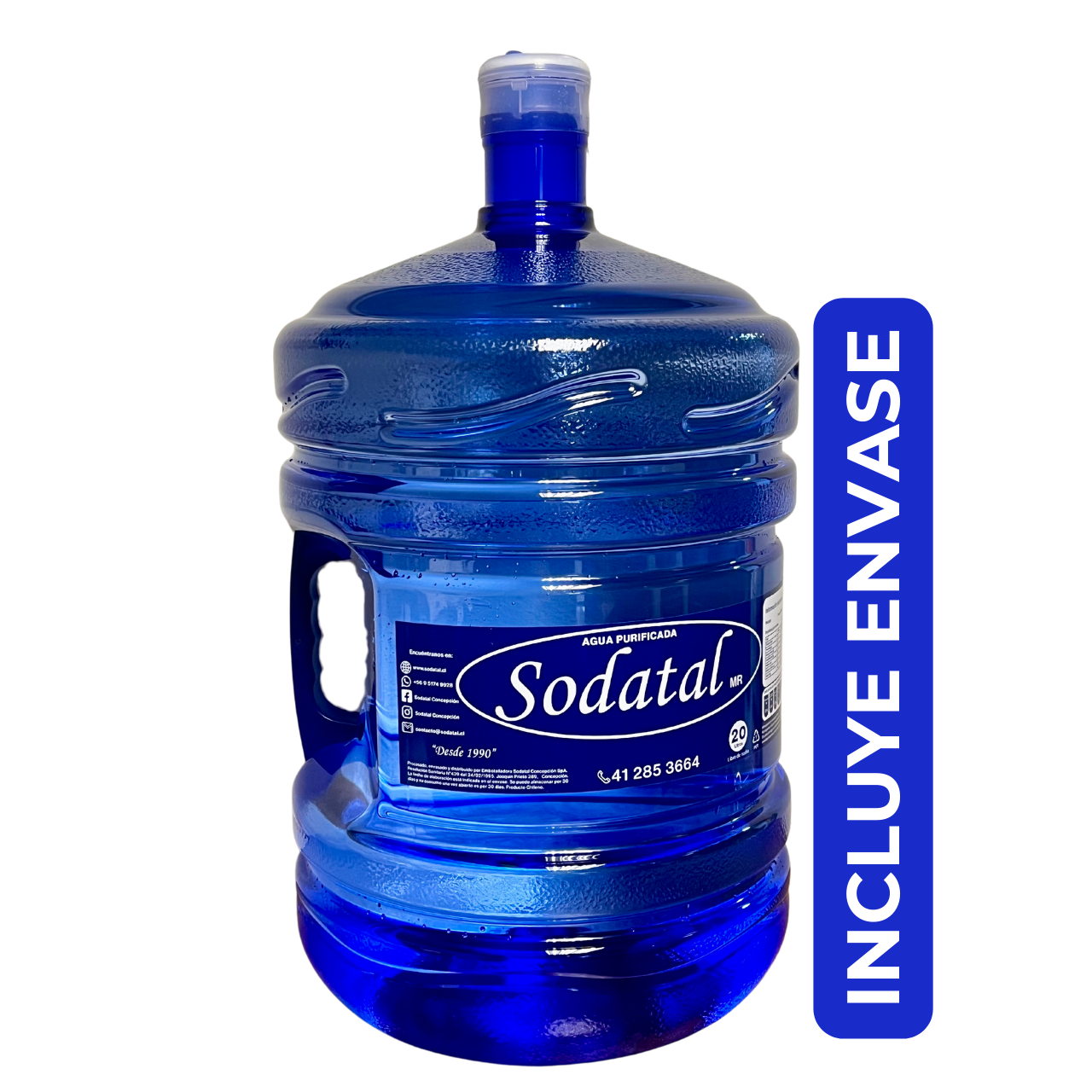 Agua Purificada Sodatal Botellón 20 Lts + envase