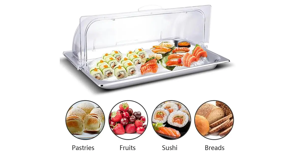 Set De Cubierta Domo Transparente + Bandeja De Servicio Poli