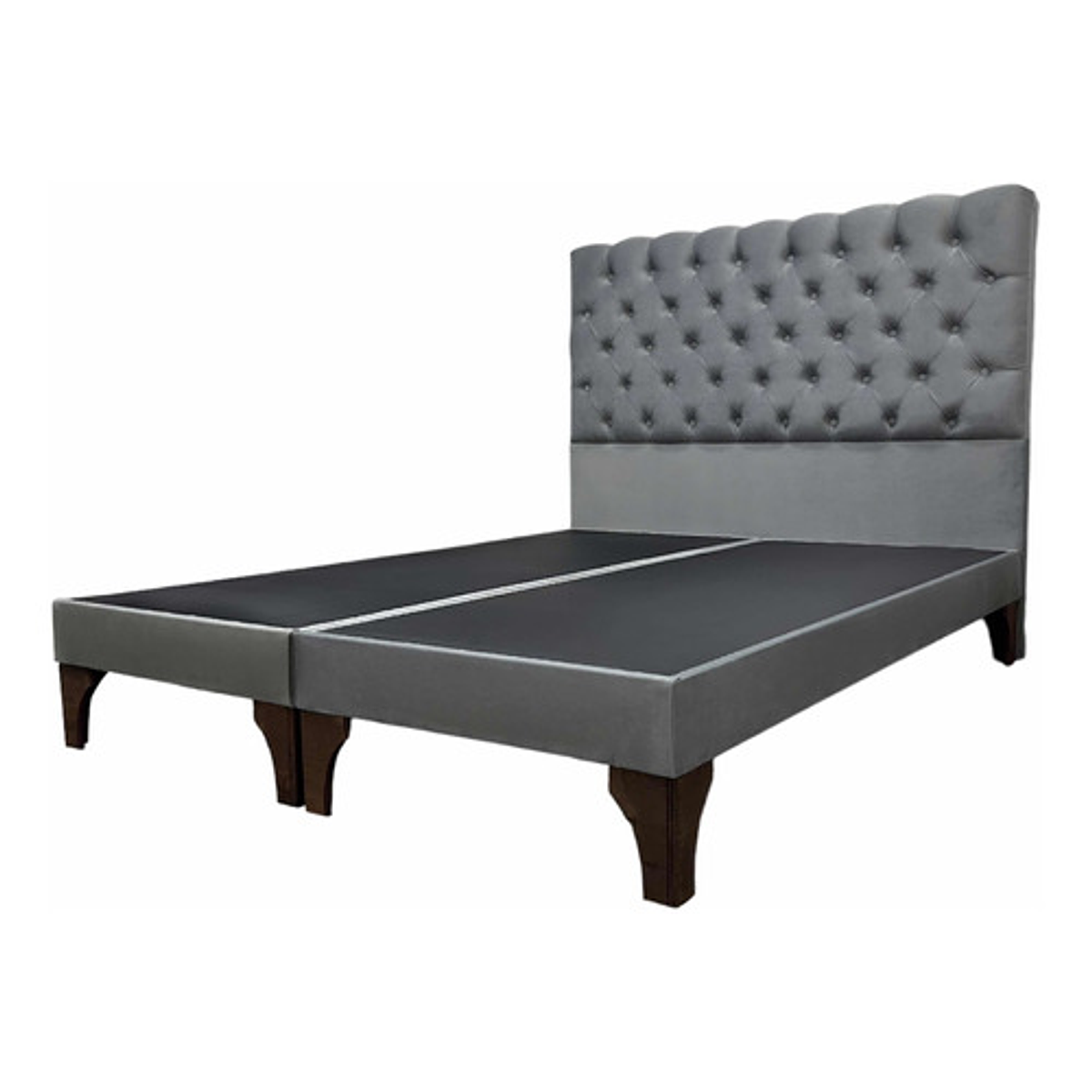 Cama 2 Plazas Europea Con Respaldo A Piso + Bases Divididas