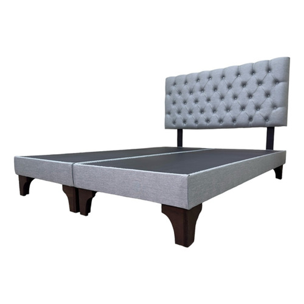 Cama 2 Plazas Lino Verde Agua Incluye Bases Mas Respaldo