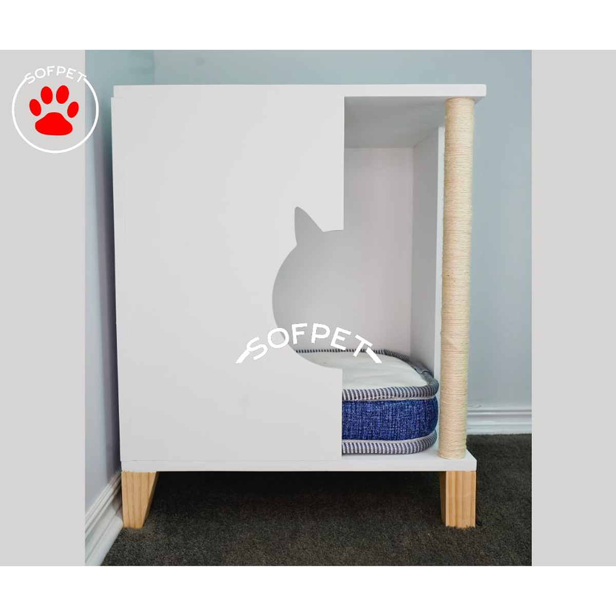 Velador cama para mascota modelo Don Cat