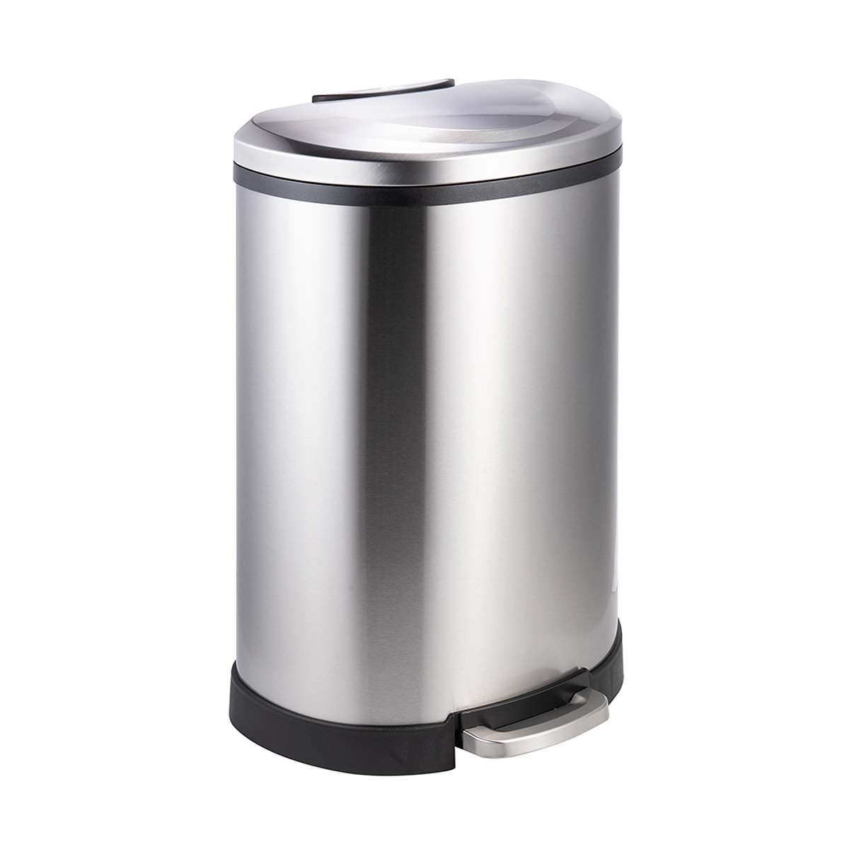 BASURERO 50 LITROS CON PEDAL ACERO INOXIDABLE