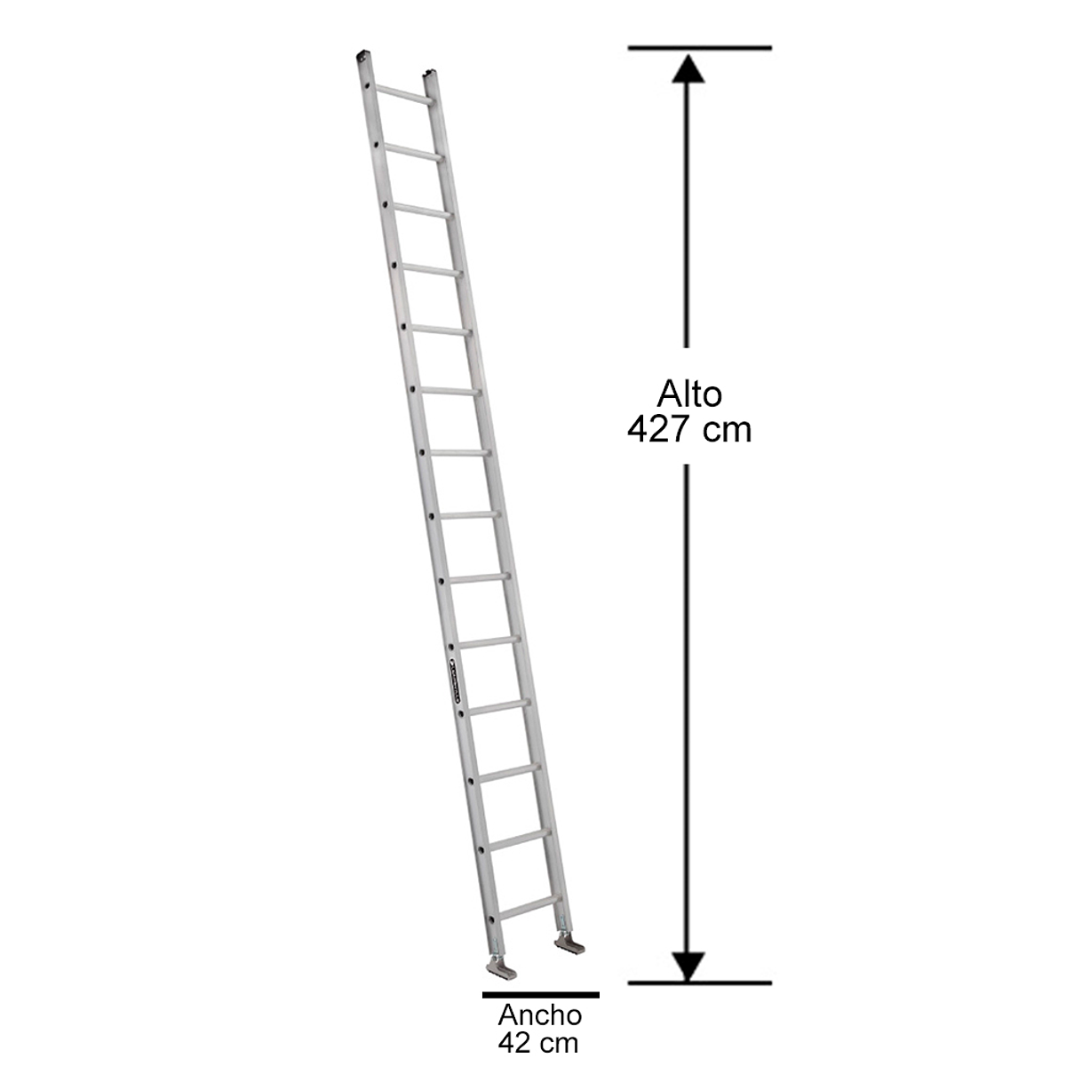 ESCALERA RECTA SIMPLE ALUMINIO 14 PELDAÑOS
