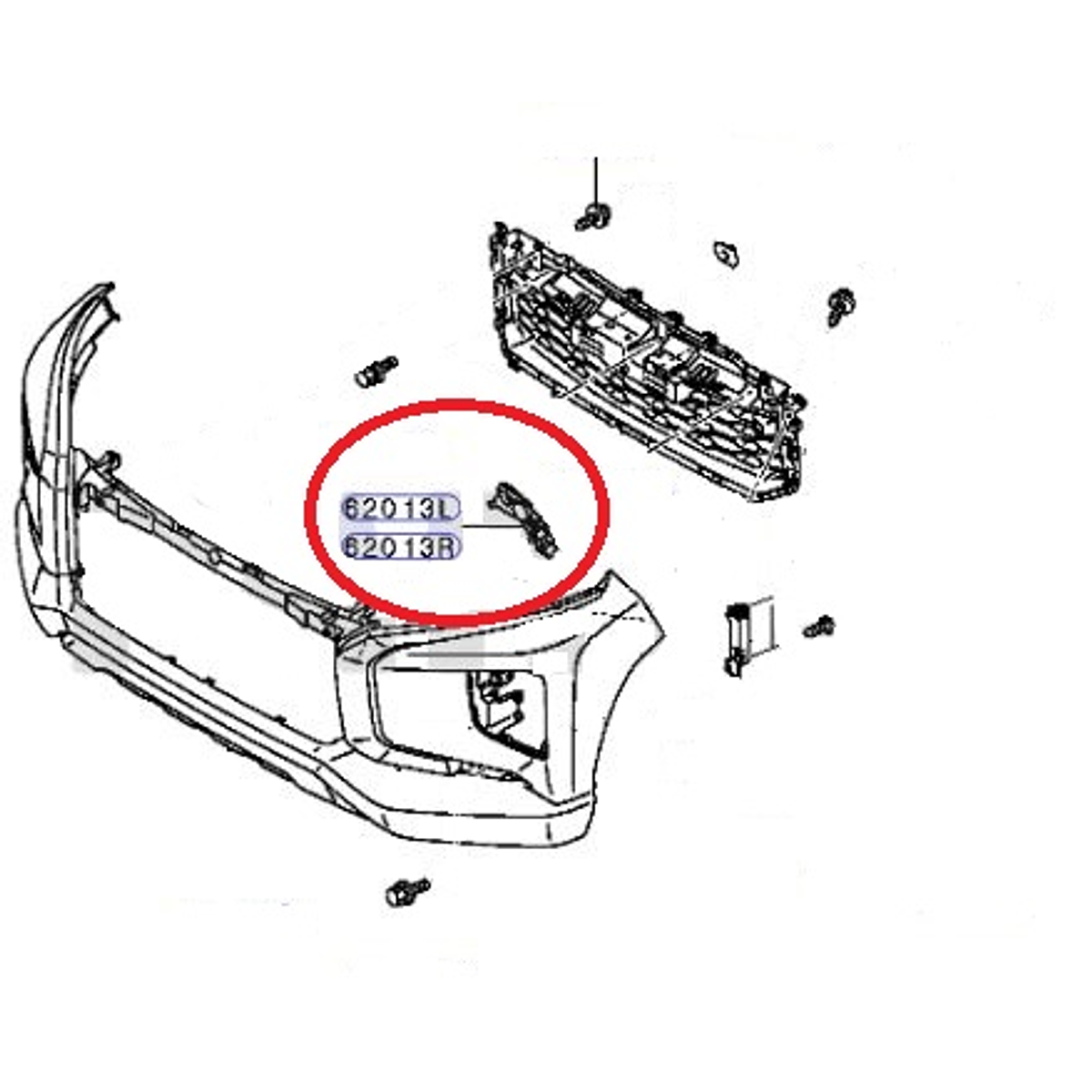 Mensula / Guia Parachoques Delantero Izquierdo (LH)