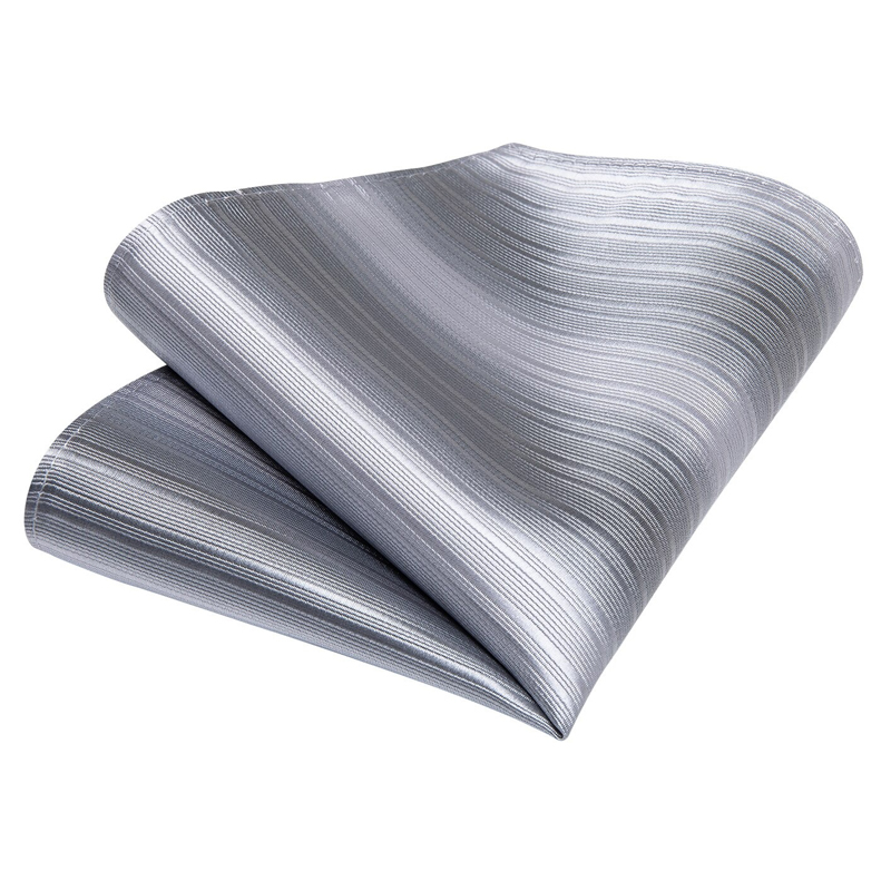 Set Corbata plateada, paño y colleras. Modelo Silver