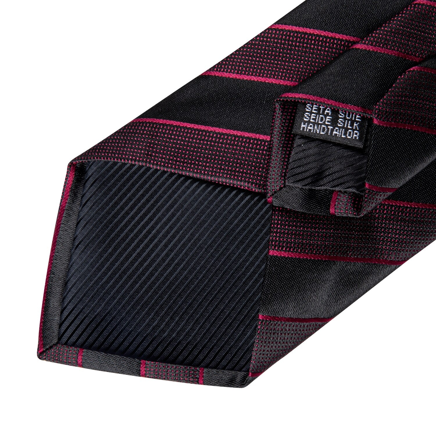 Set Corbata vinotinto, paño y colleras. Modelo Vino Negro