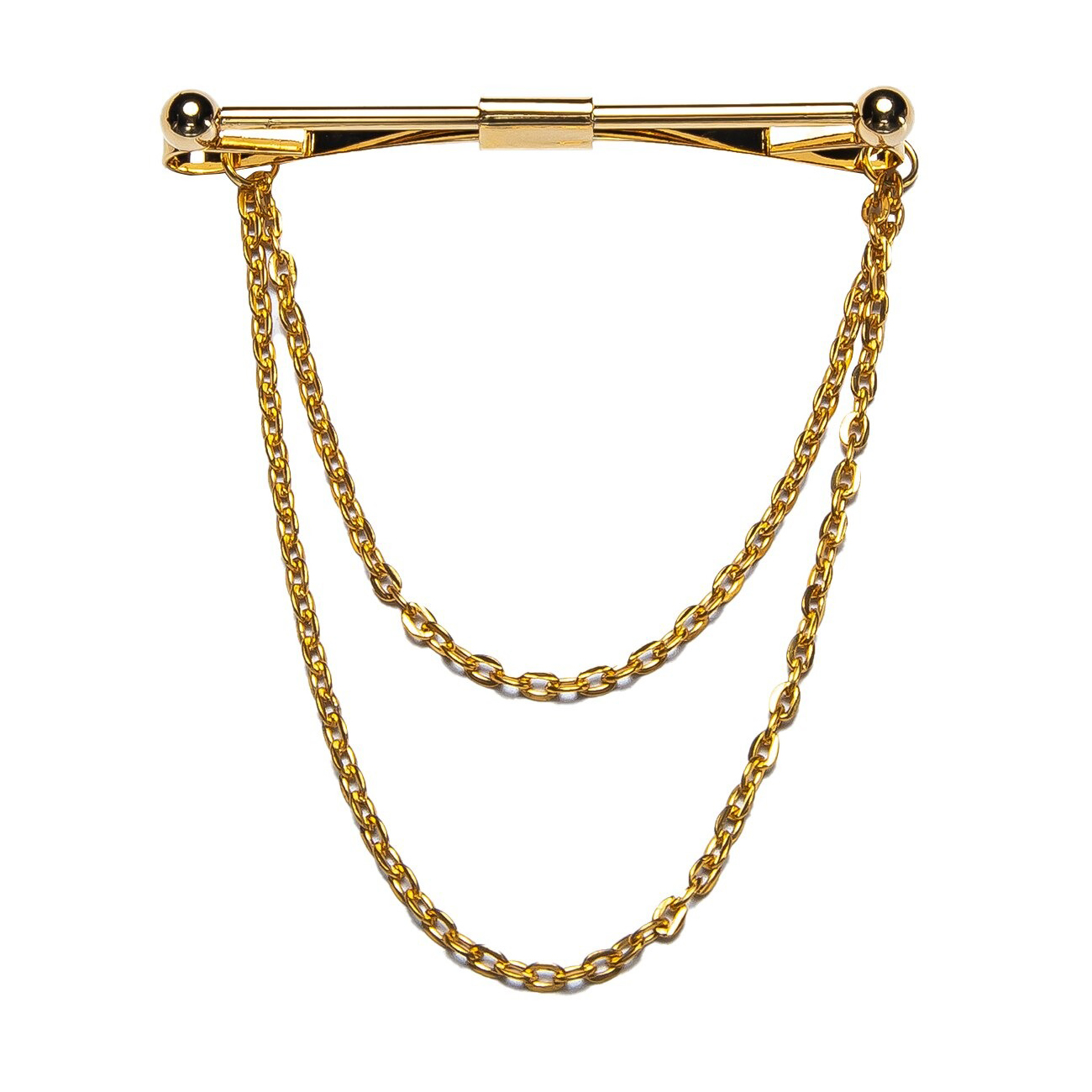 Clip Cadena para cuello de camisa. Plateado, Dorado, Negro