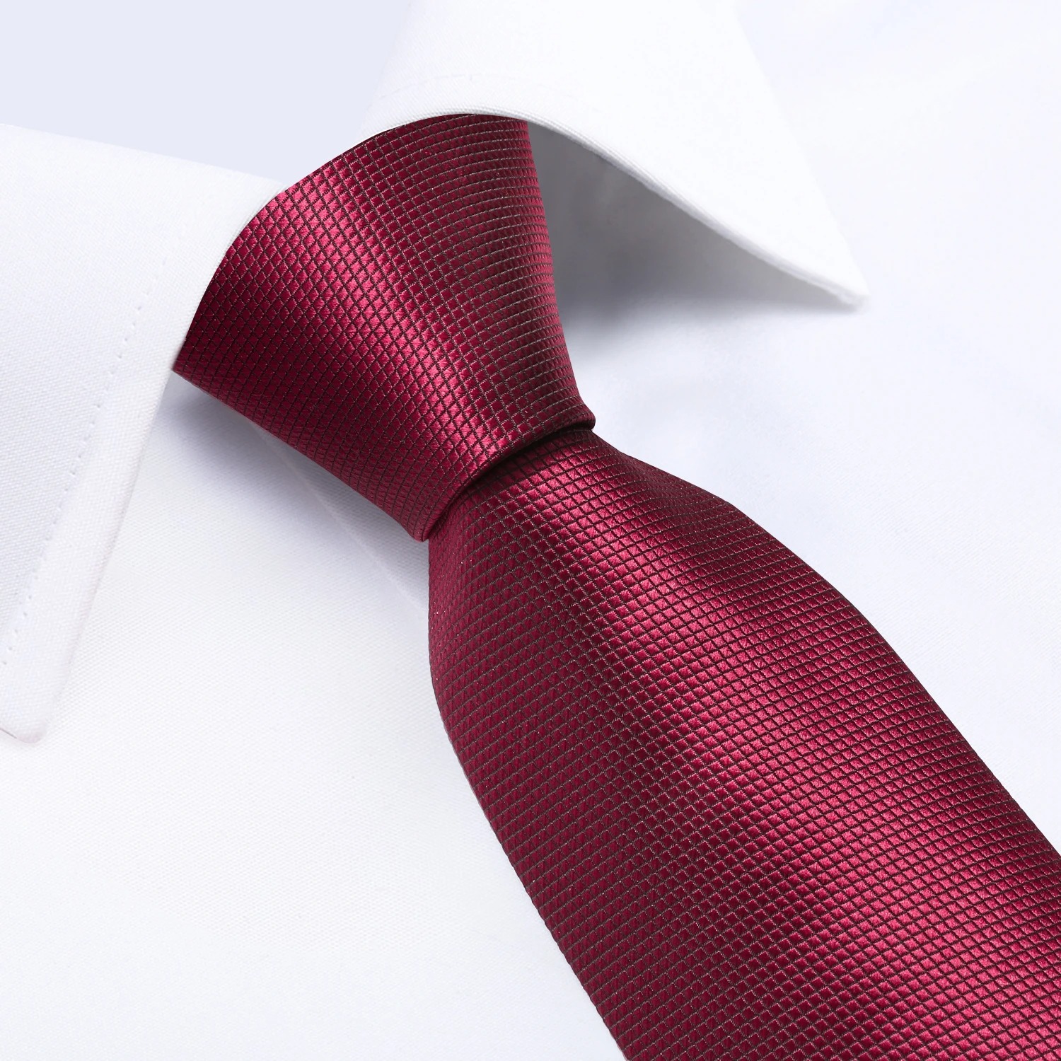 Corbata Vinotinto, paño y colleras. Modelo Liso Classic