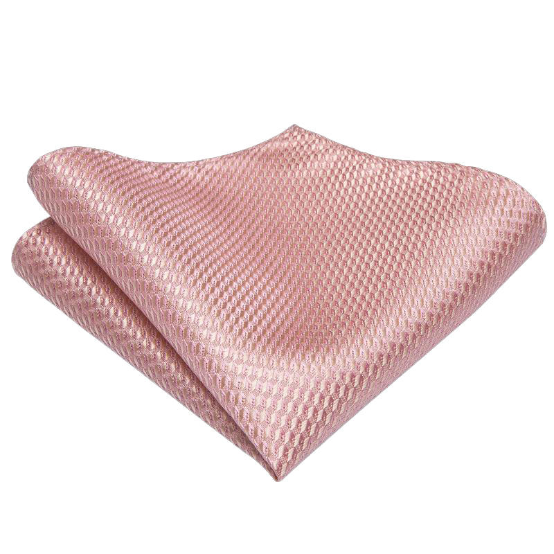 Corbata Rosa, paño y colleras set. Modelo Palo Rosa