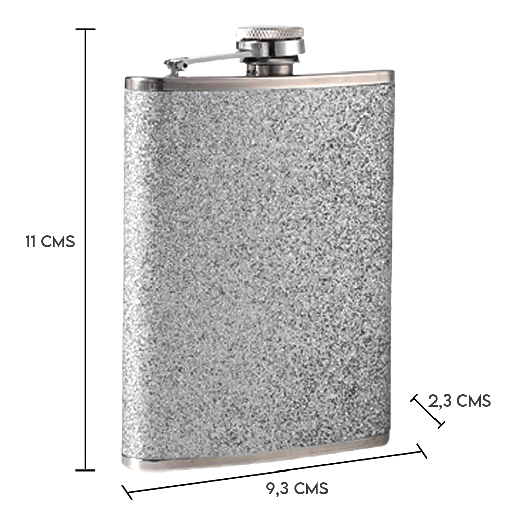 Petaca Licor 175 mL 6 Oz Acero inoxidable. Gris