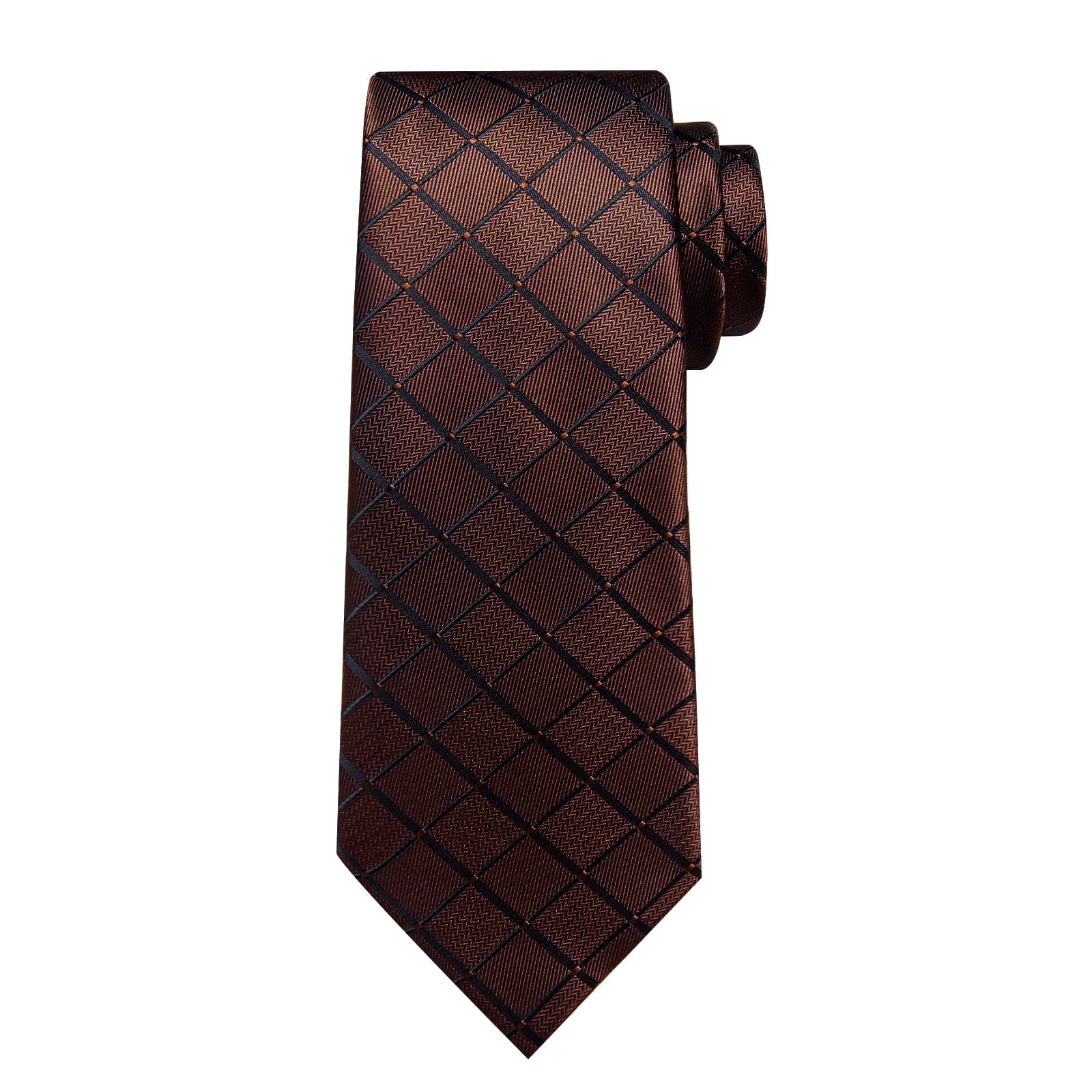 Set Corbata, paño y colleras. Modelo Café Chocolate Oscuro