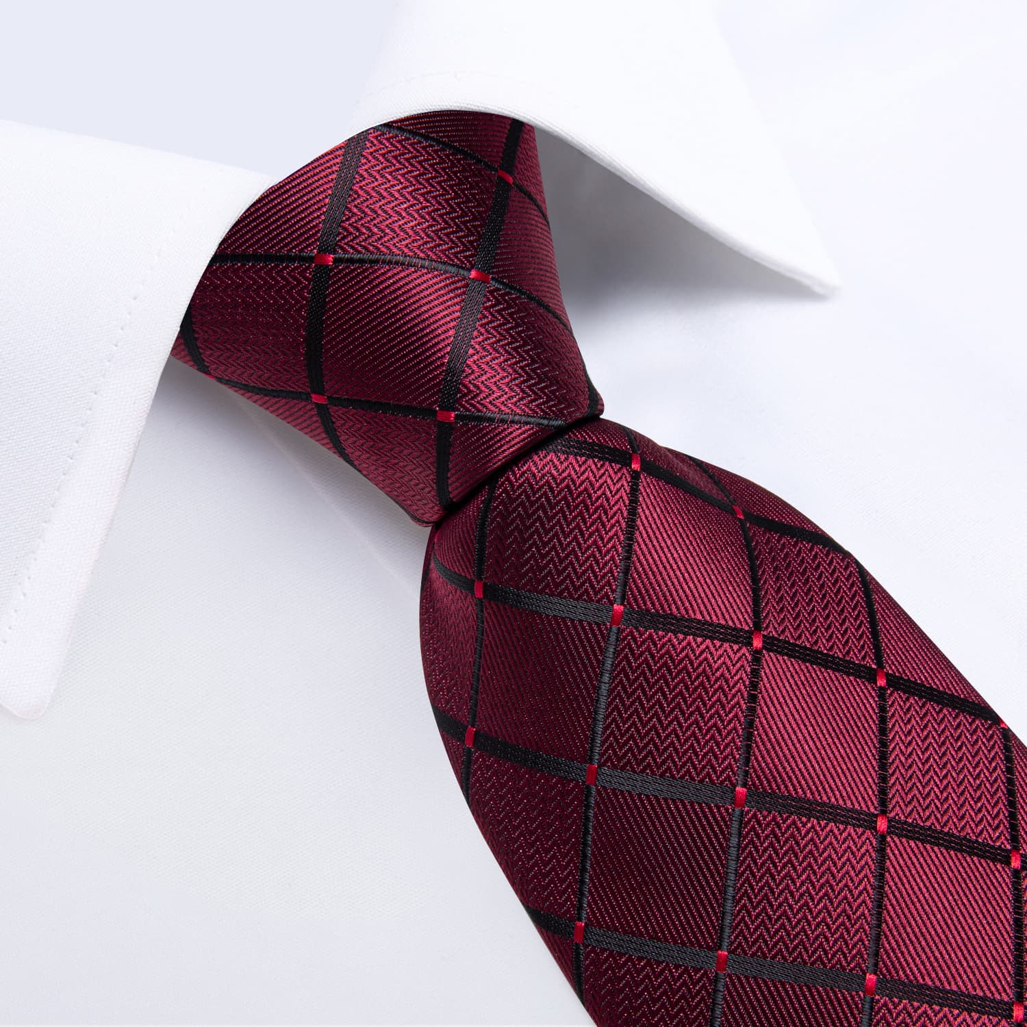 Set Corbata, paño y colleras. Modelo Sangre Vinotinto