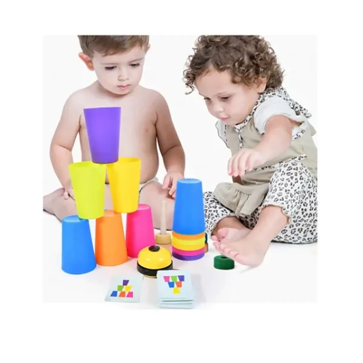 Juego De Vasos Apilable Estimulación Cognitiva Concentración
