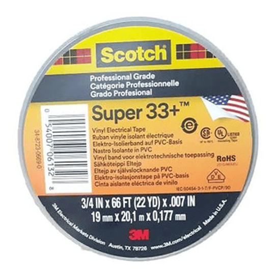 CINTA AISLANTE SCOTCH 3M SUPER 33 3/4 20MTS.