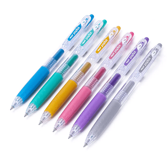 SET 6 LAPICES PILOT POPLOL METALICOS GEL 0,7MM