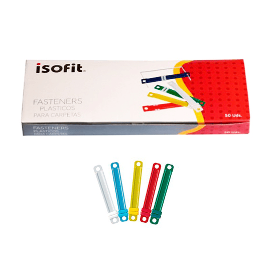 CAJA ACCO CLIP PLASTICO ISOFIT / 50 UNID DE COLORES ( CO )