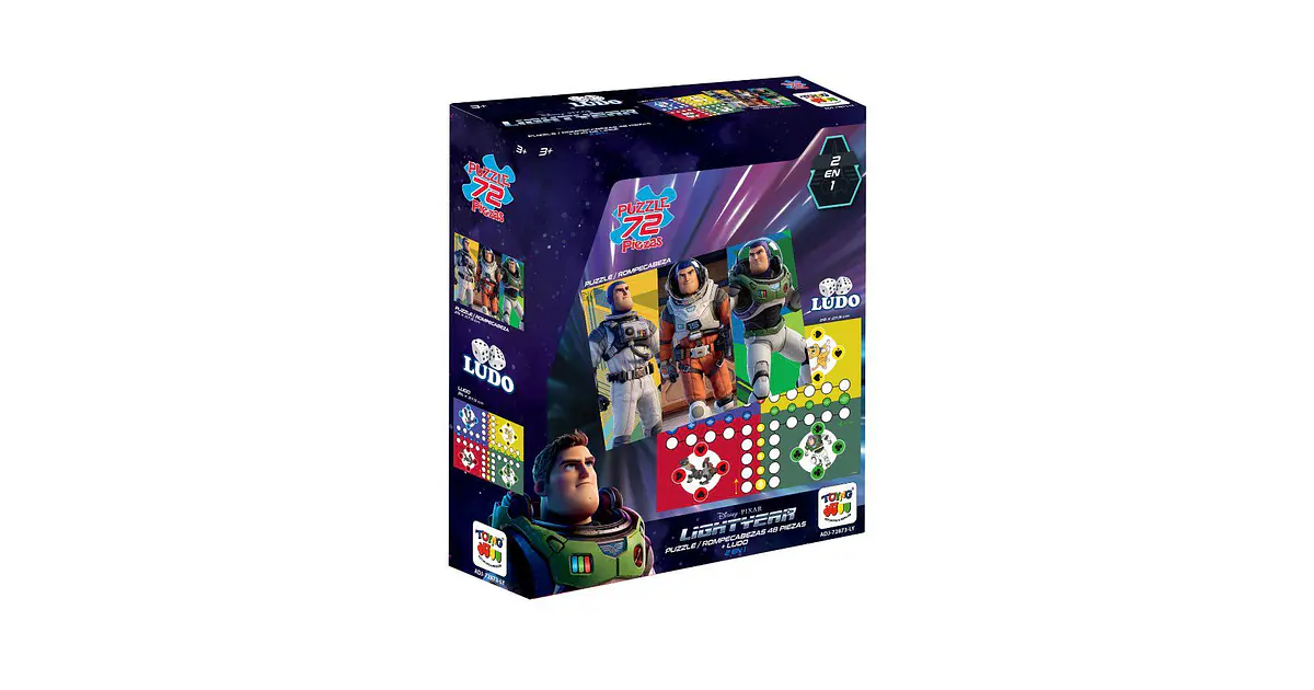 JUEGO 2 EN 1 PUZZLE 72 PZS LUDO LIGHT YEAR DISNEY TOYNG ...