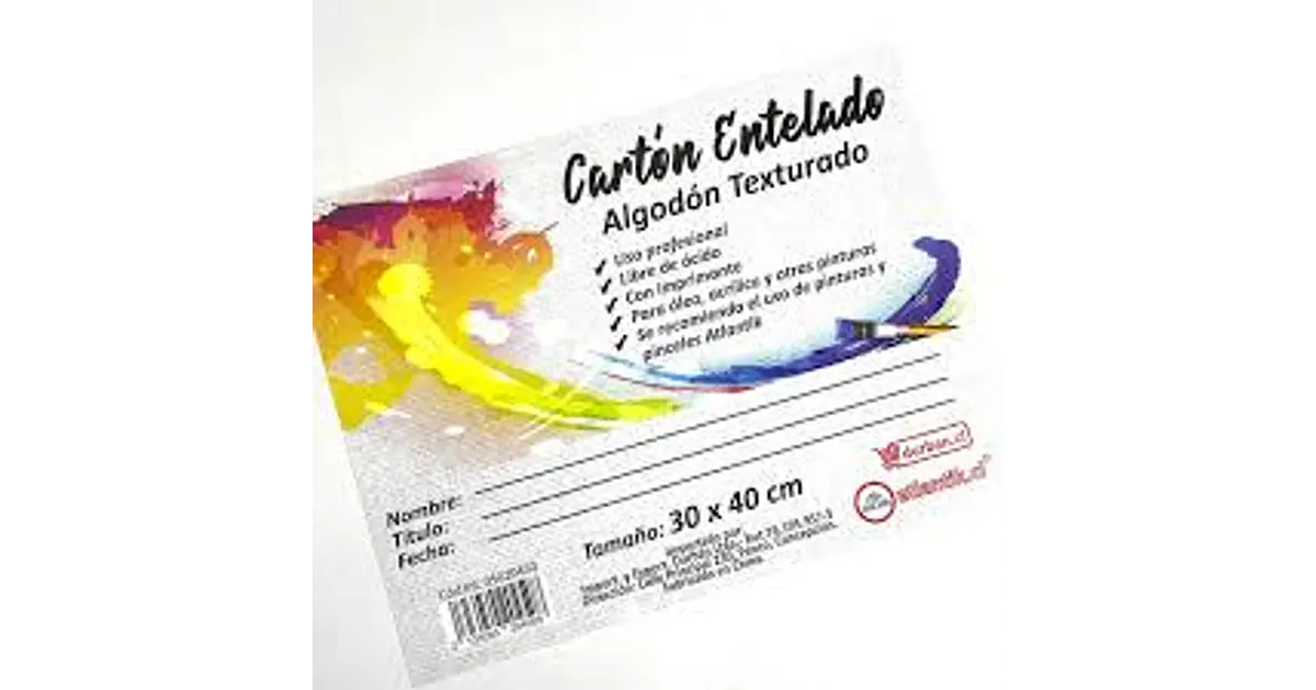 CARTON ENTELADO ARTEL 30 X 40 250G. 100 % ALGODON
