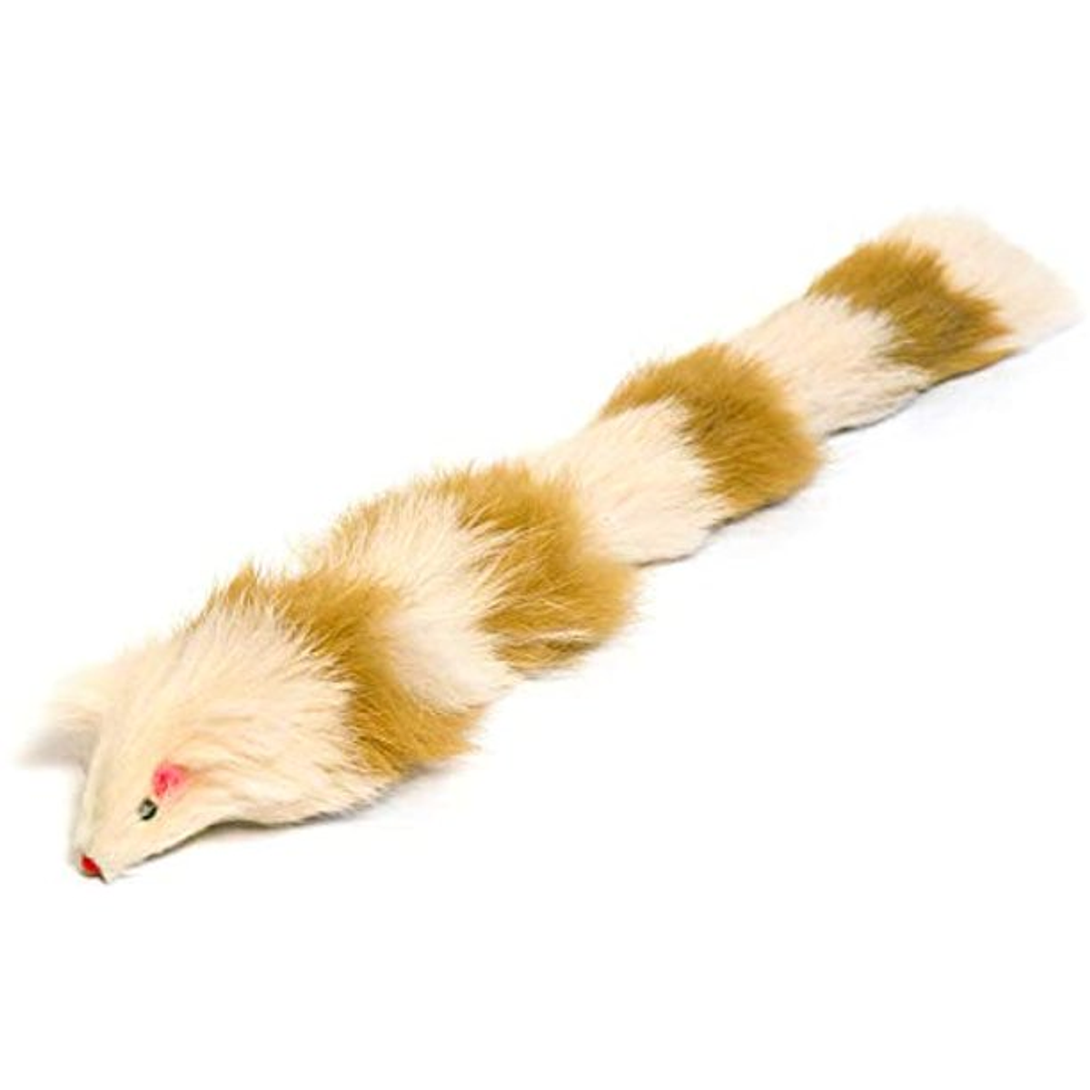 Iconic Pet Set of 2 Fur Weasel Toy(One Brown/White, One Mult