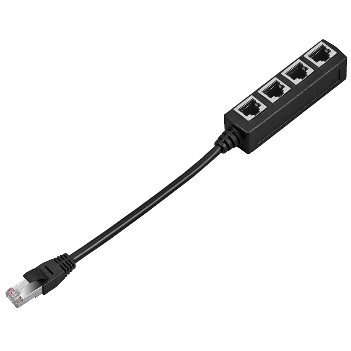 Distribuidor / Switch RJ45 Macho - 4x RJ45 Fêmea