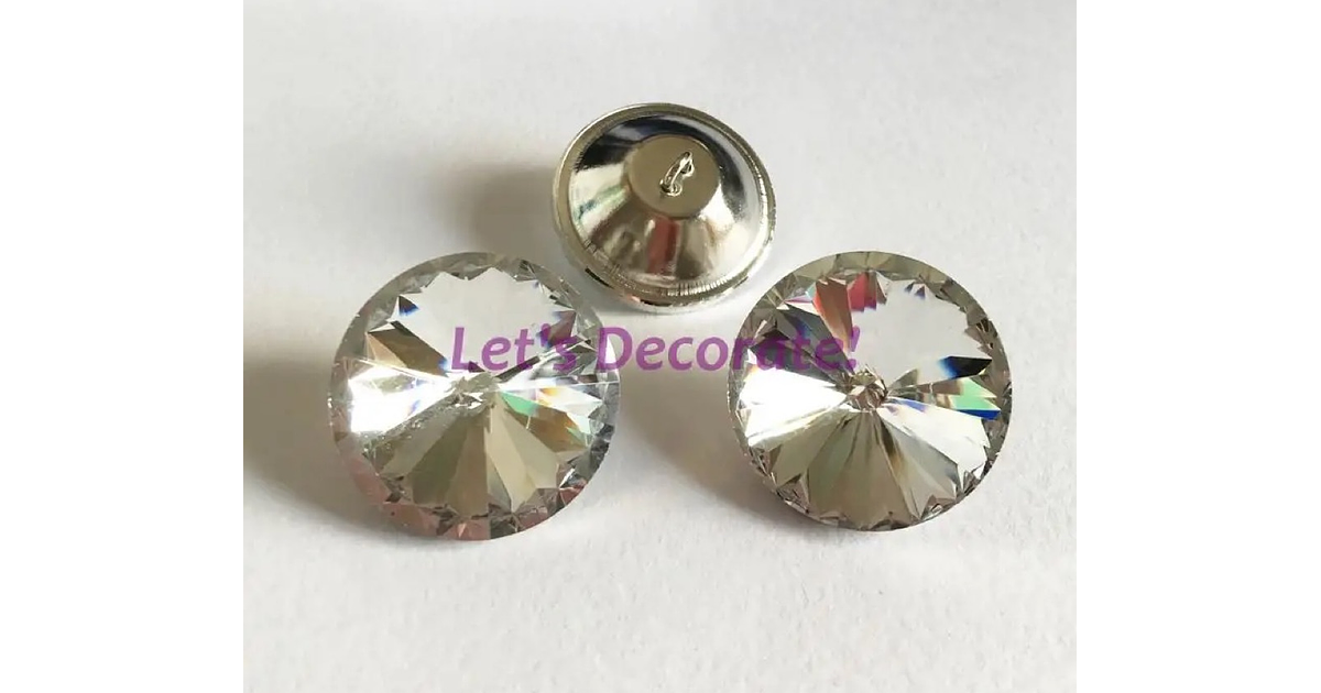 Botón Transparente 14mm con relieve 1u